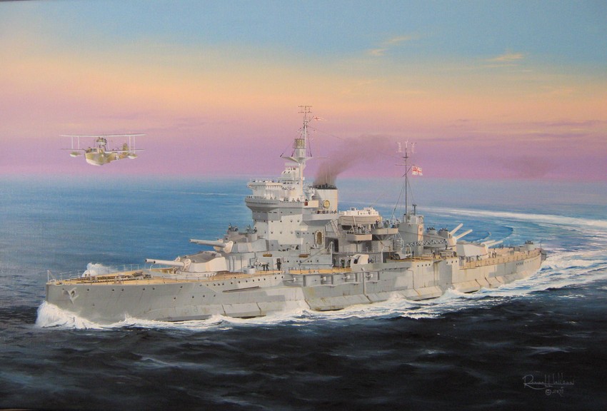 HMS Warspite - Warspite at sea